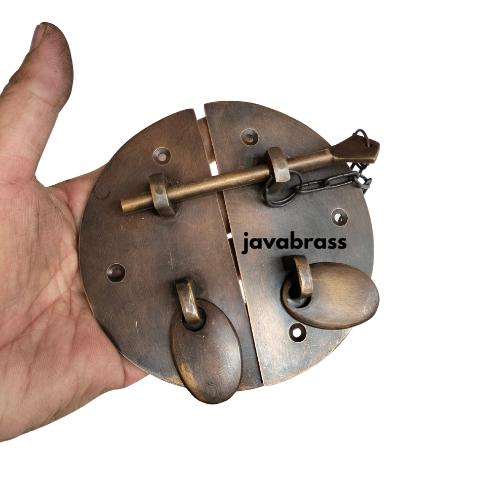 4Pieces 4.3" Inches Solid Brass Retro Round Latch With Ring Pull ...