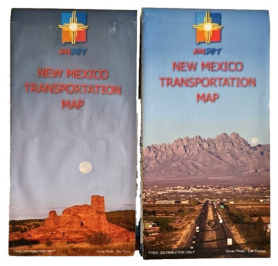 2x New Mexico Transportation Map NM DOT Foldable Maps 2000 & 2010 ...