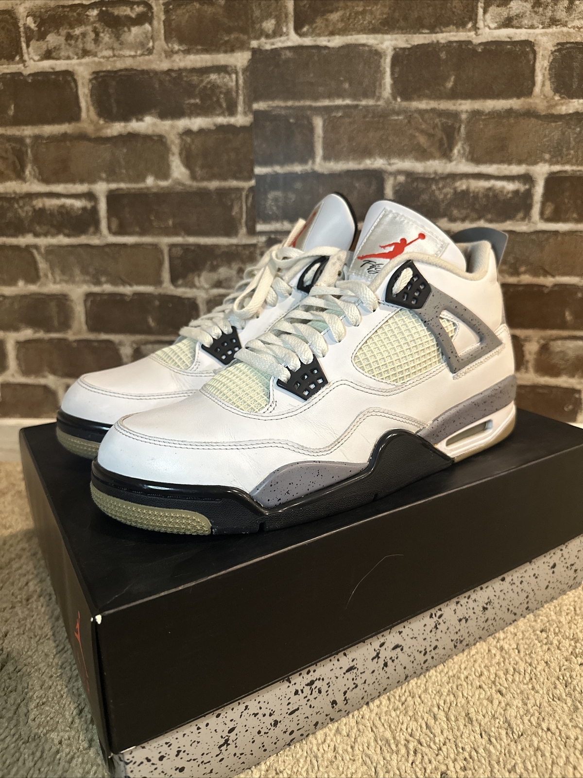 Nike Air Jordan 4 IV Retro White Cement 2012 Size 11 308497-103 AS IS ...