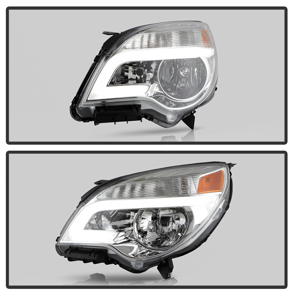 2010-2015 Chevy Equinox Chrome Upgrade LED Tube Headlights Headlamps ...