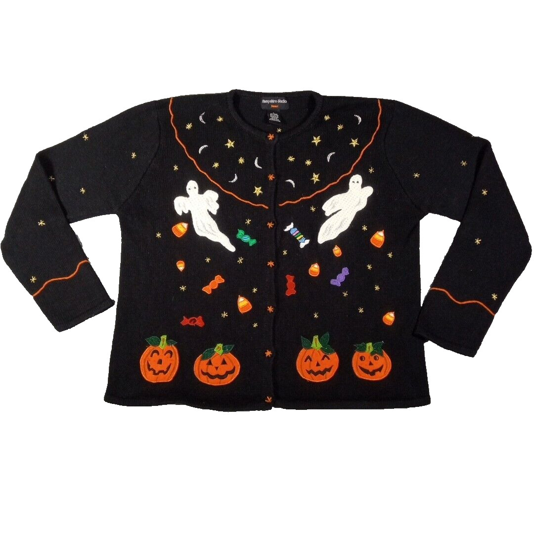 Hampshire Studio Boo! Halloween Embroidered Sweater W… - Gem