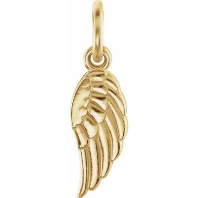 Posh Mommy® Angel Wing Charm In 14K Yellow Gold | eBay
