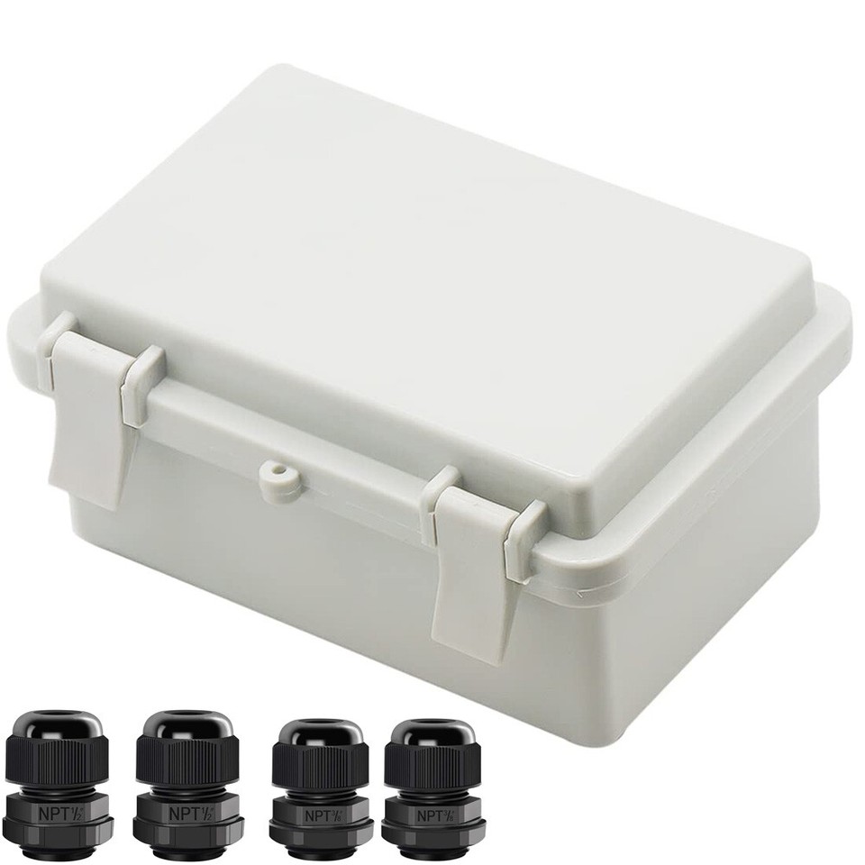 Plastic ABS Electrical Enclosure Box IP65 Project Case DIY w/ 4 NPT ...