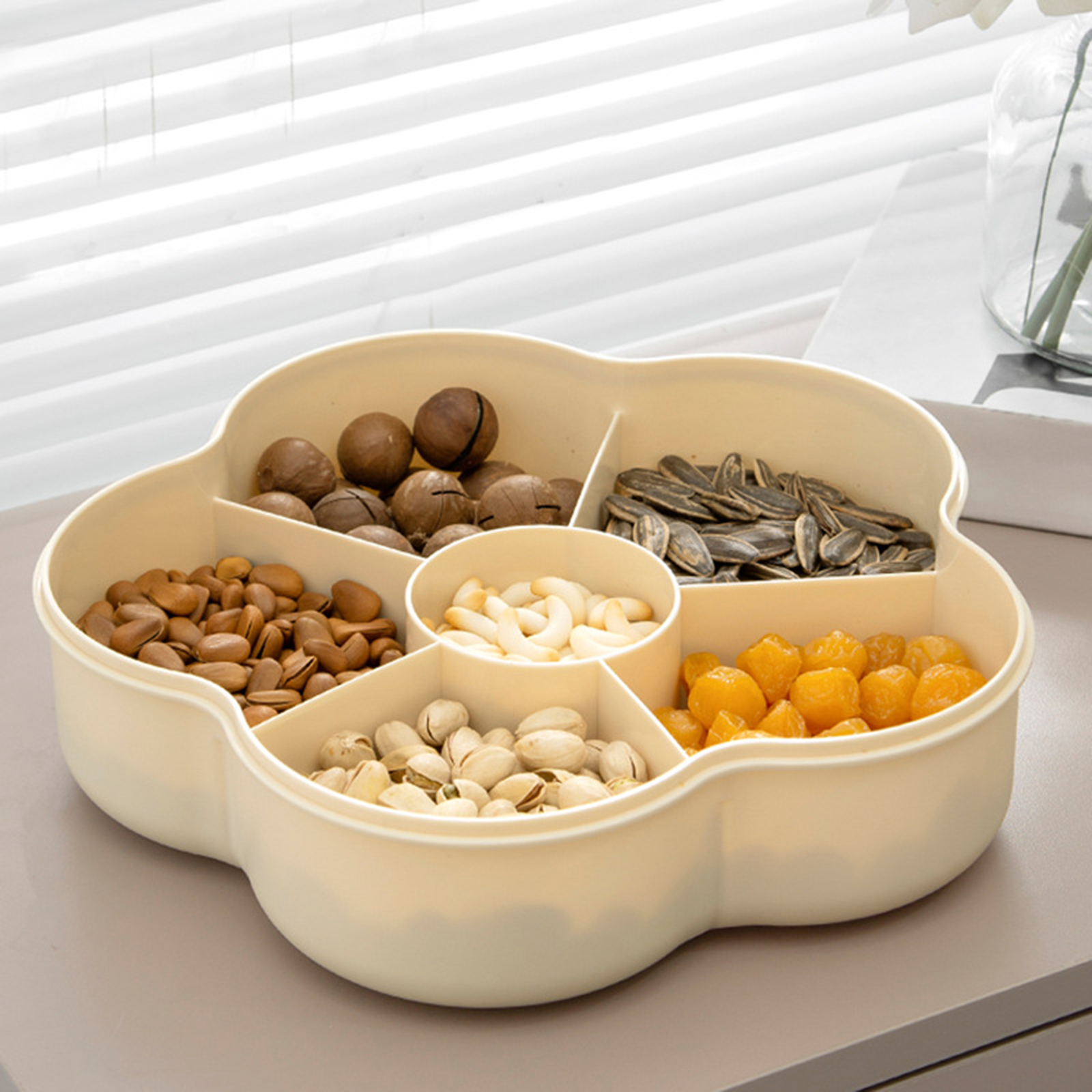 Snack Serving Platter with Lid Decorative Multi-purpose Appetizer Tray ...
