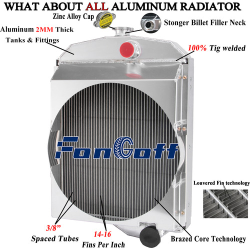 3 Row Aluminum Radiator Fit for Oliver 1550 1555 1600 1655 1650 163342AA | eBay