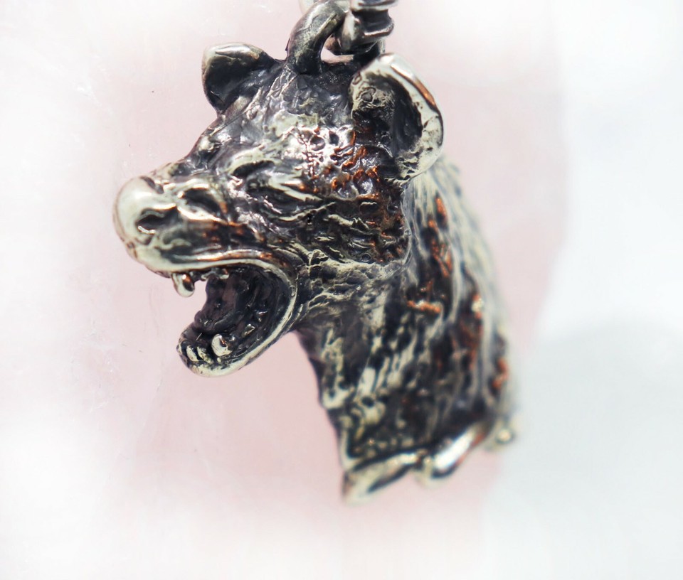 Attacking Hyena Sterling Silver Pendant | eBay