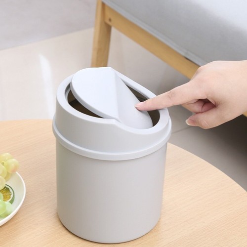Box with Cover Desk Dustbin Small Trash Can Mini Desktop Bin Garbage ...