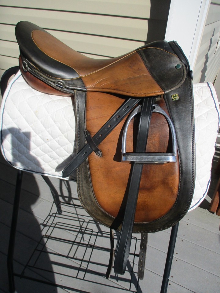 18.5'' M/W 31.5 CM STUBBEN IMPERATOR DRESSAGE ENGLISH SADDLE w LEATHERS ...