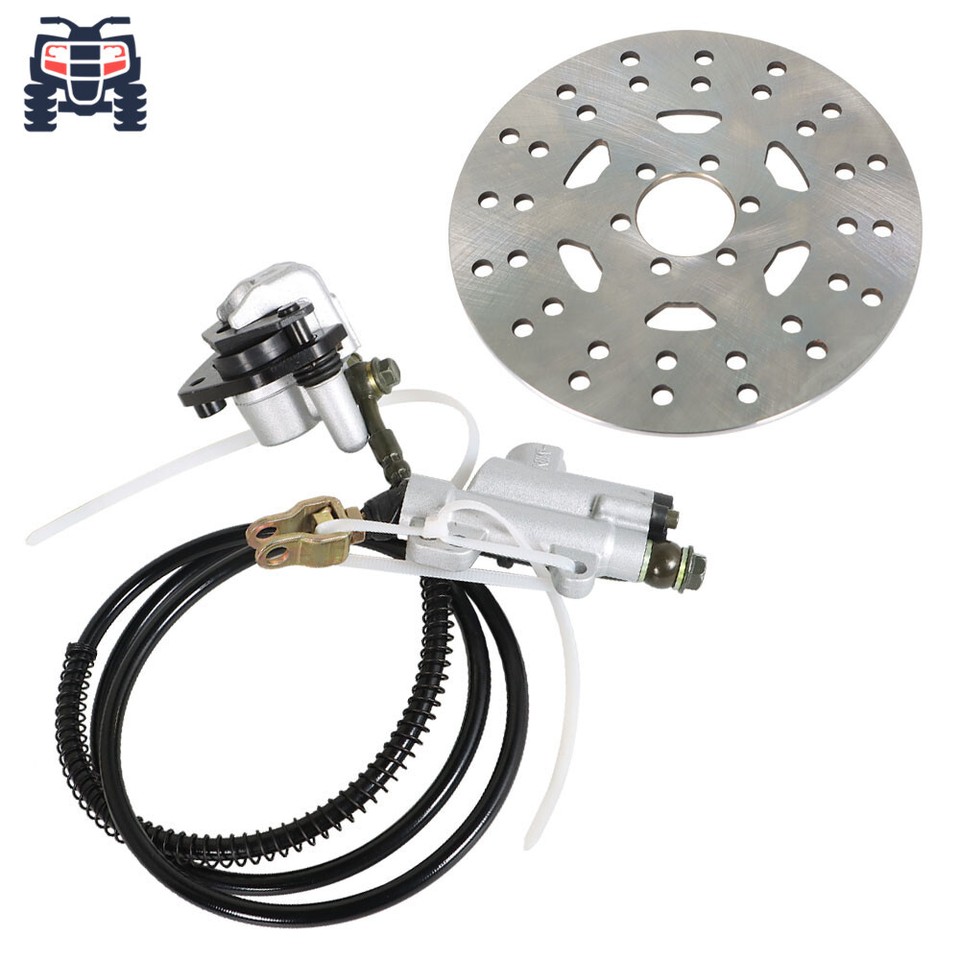 Rear Hydraulic Brake Master Caliper Assembly+Disc Rotor Kit For ATV Go ...