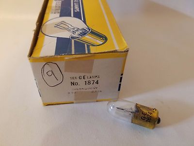 NEW Box of 10 GE 1874 GE1874 Light Bulbs Miniature Instrument Lamps 3 ...