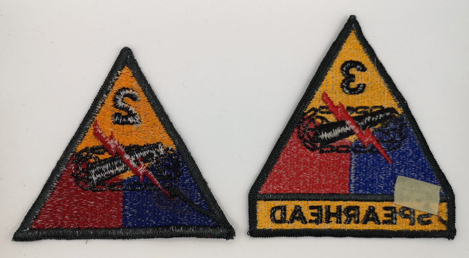 Vintage US Military Issue Armoured Division Patch Spearhead Red Blue ...