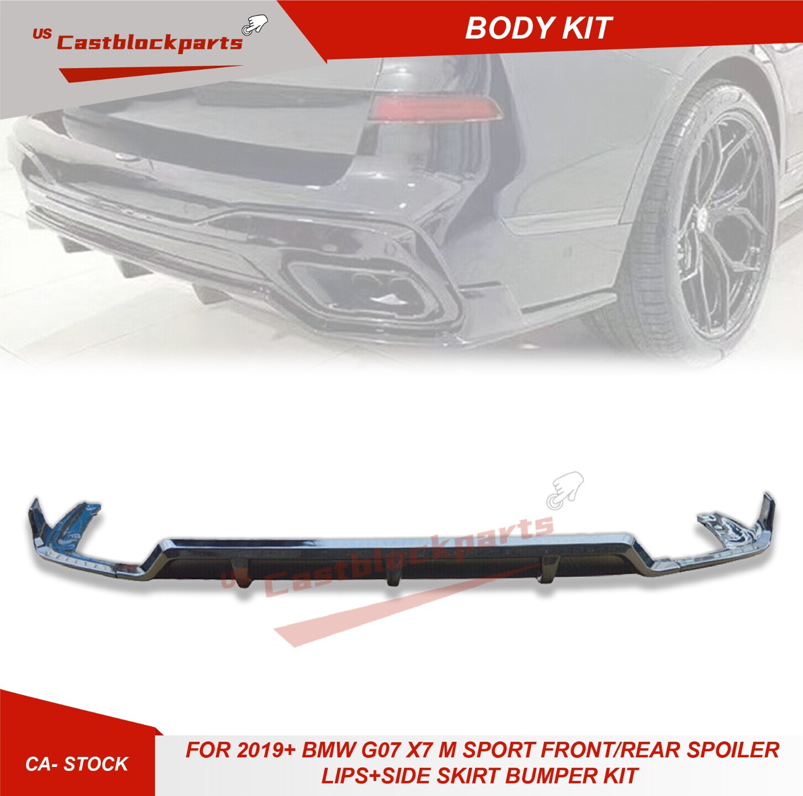 2X Side Skirts+Front+Rear Lips For 2019-2022 BMW X7 G07 M Sport Bumper ...