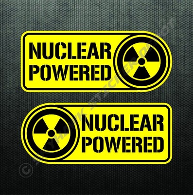 Nuclear Powered Sticker Set Vinyl Decal Label Electric Car For Tesla ...