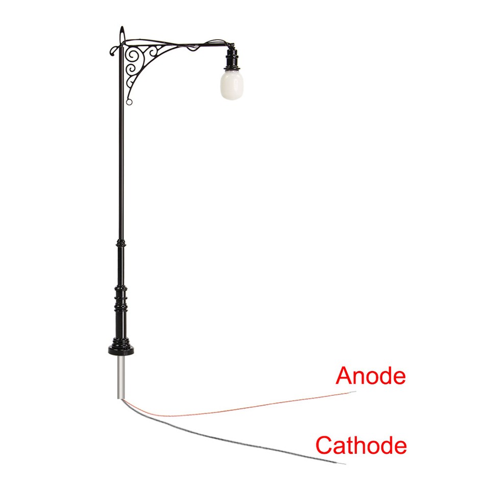 LQS73HO 5pcs Model Railway Train HO Scale Lamp Post 10cm Street Lights ...