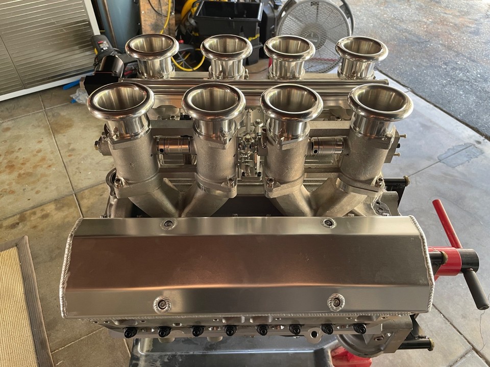 Chevy SBC 350 383 Downdraft EFI Stack Intake Manifold System Satin W ...