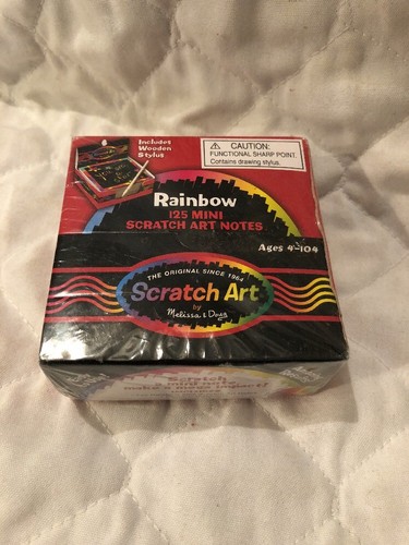 Scratch Art Rainbow Mini Notes Melissa and Doug 125 Pieces With Wooden ...