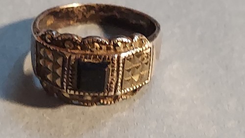 SZ 6 VTG CW SIGNED ONYX & MARCASITE RING | eBay