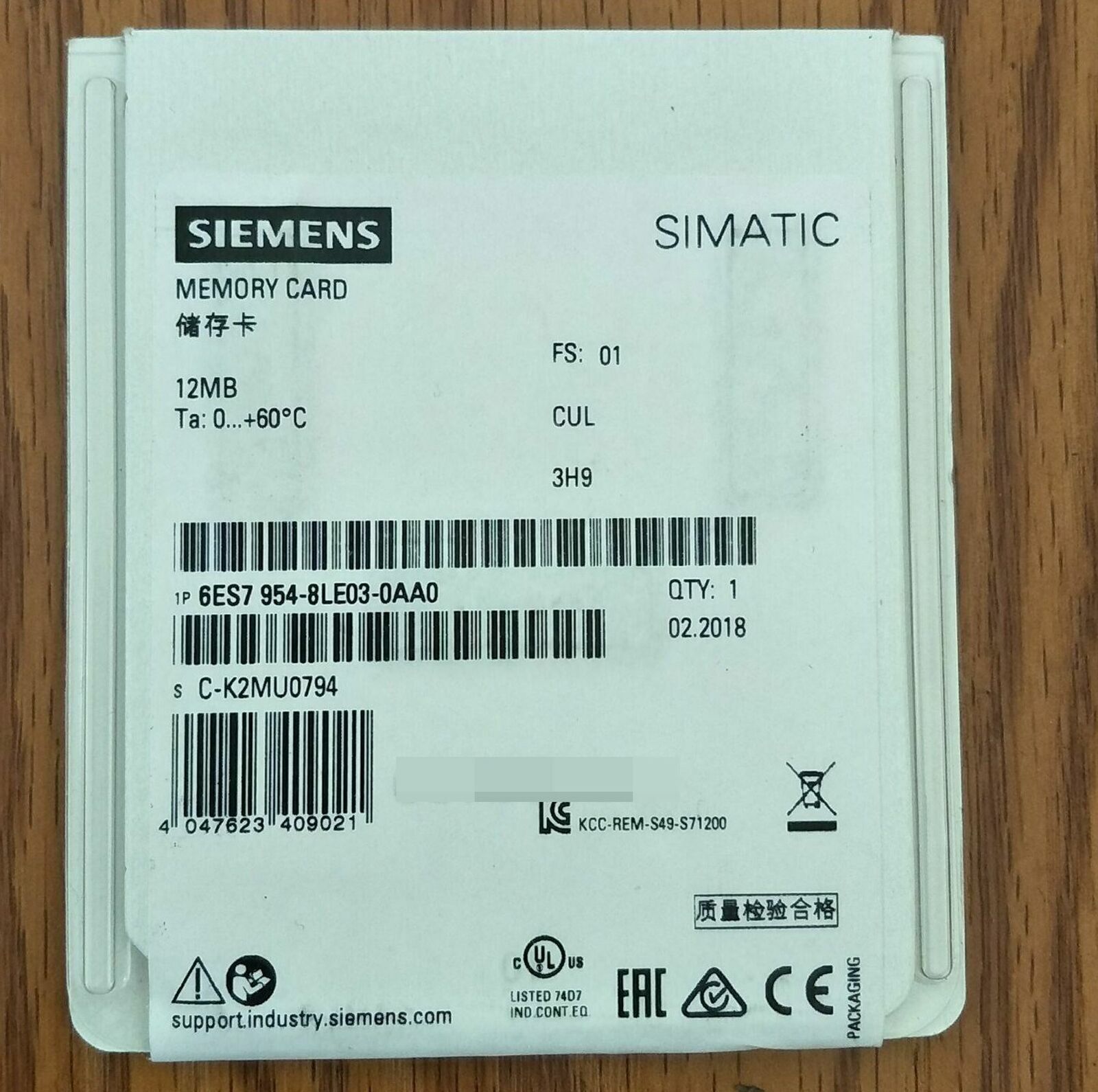 1PC New Siemens S7-1200 12MB Memory Card 6ES7954-8LE03-0AA0 6ES7954 ...