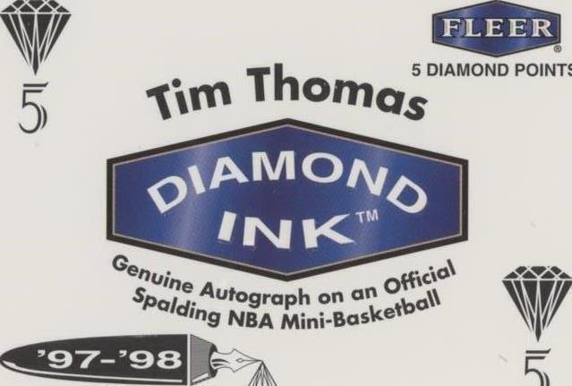 1997-98 Fleer - Diamond Ink Exchange Program Tim Thomas 5 Points (RC ...