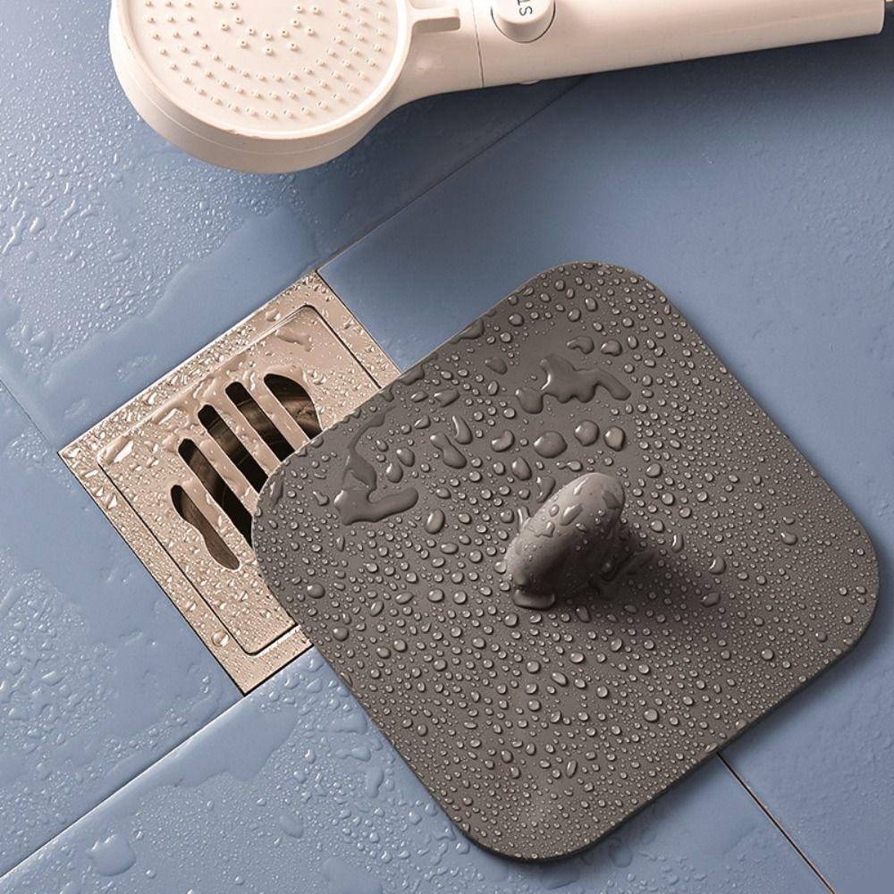 Silicone Sewer Pipe Cover Blue Grey Sink Cover Soft Drain Stopper ...