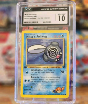1st Edition Mistys Poliwag Gym Challenge Vintage Gem Mint 10 Cgc 3987