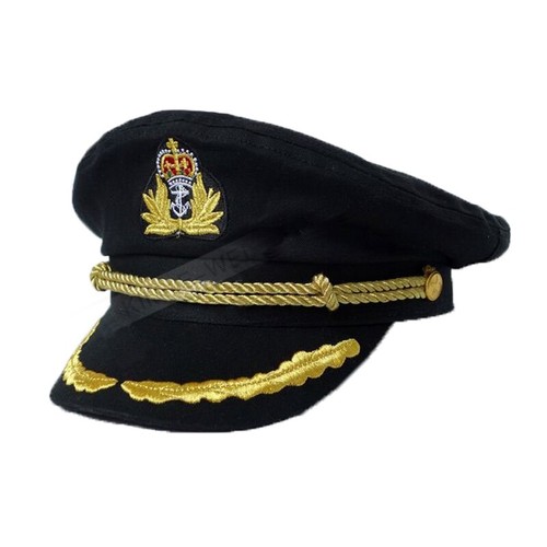 Schwarz Kapitänsmütze/Segler Cap Kappe Matrosen Navy Sailor Mütze Hut ...