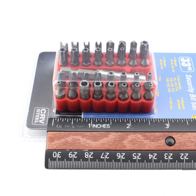 Warrior Security Drill Driver Bit Bits Set 33pc Compact PVC Case Hex ...