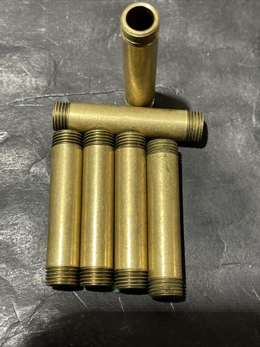 1 3/4” X 1/8-27 IPS BRASS UNFINISHED 3/16 LONG THREAD AT ENDS LOT OF 6 ...