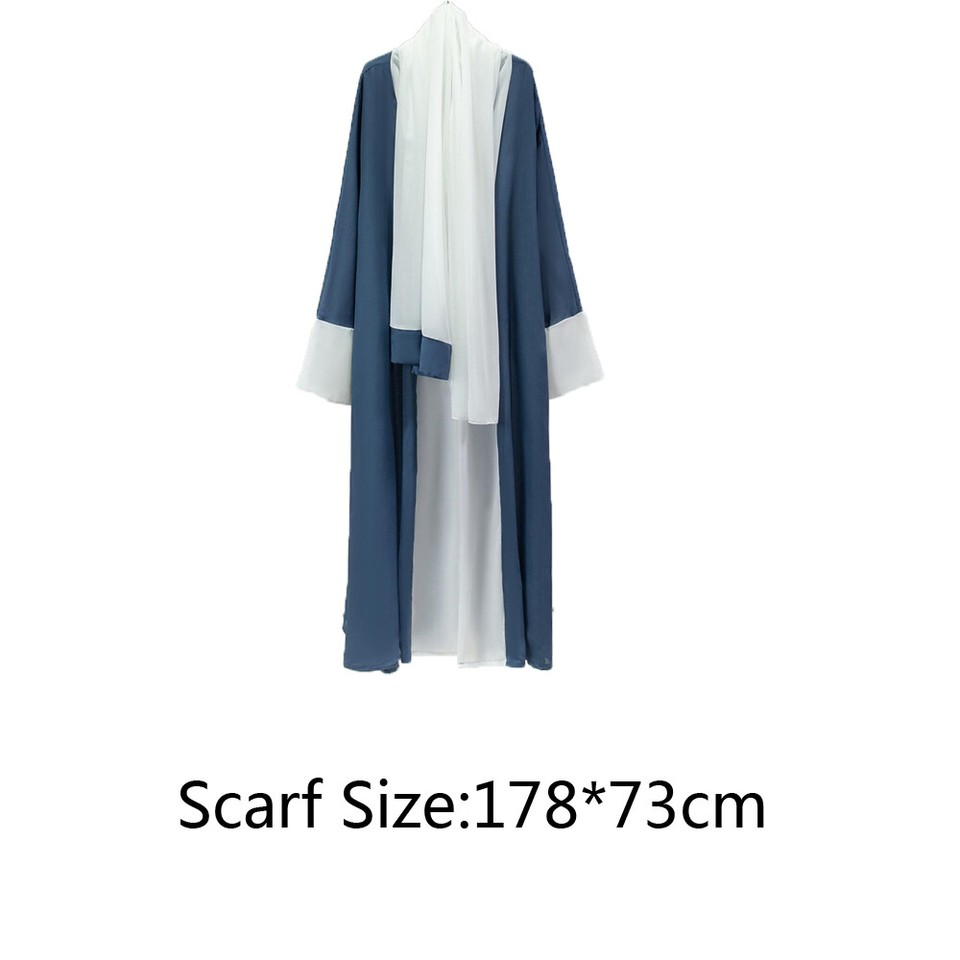 Women Muslim Open Cardigan Abaya Islamic Long Robes Dubai Ramadan Gown ...