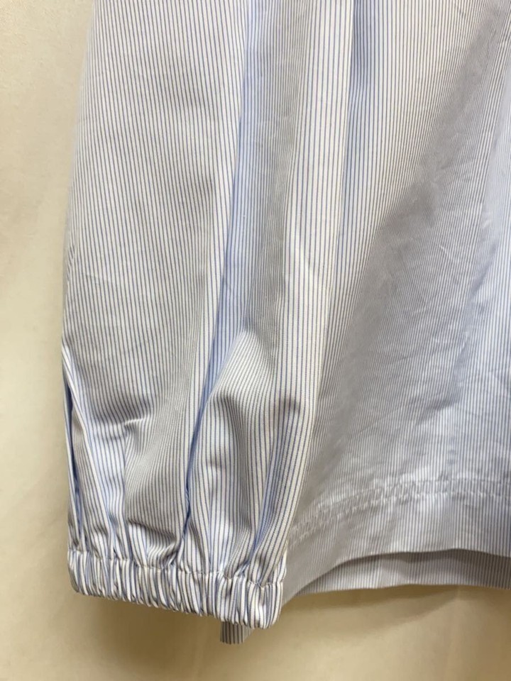 CELINE Blouse Phoebe Stripe Wide Sleep Pullover No Collar Long Sleeve ...