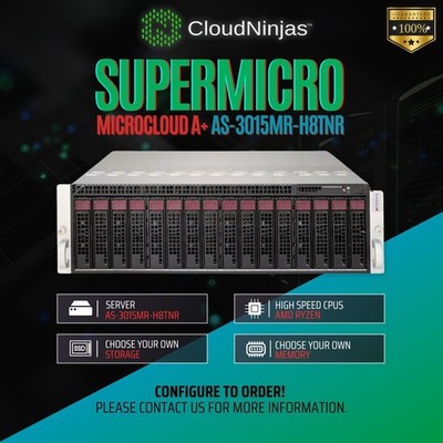 Supermicro Microcloud A+ AS-3015MR-H8TNR 8 Nodes AMD Ryzen 9 7950X Blade Server | eBay