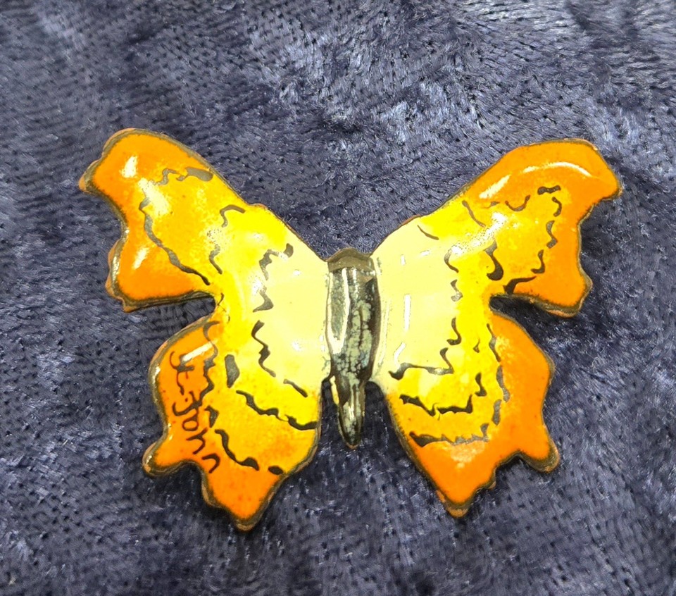 Vintage Enameled Butterfly Brooch/Pin 1970's Peter Max Style | eBay
