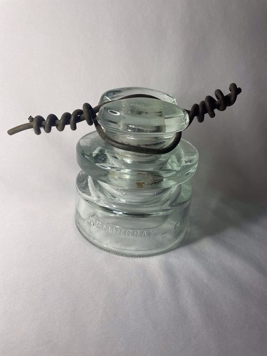Vintage Hemingray 670 Clear Insulator With Wire. | eBay
