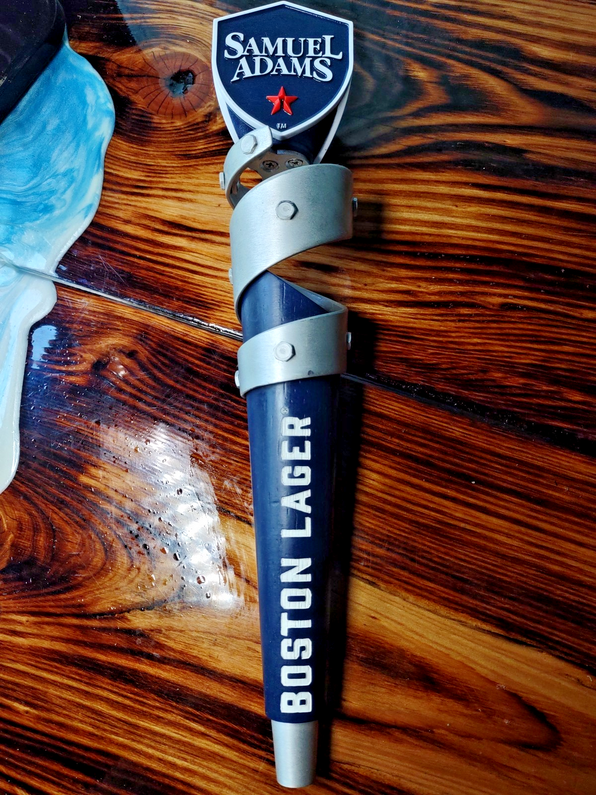 Tall Sam Adams Boston Lager Tap Handle Wood & Metal 13 1/2" Tall Ribbon ...