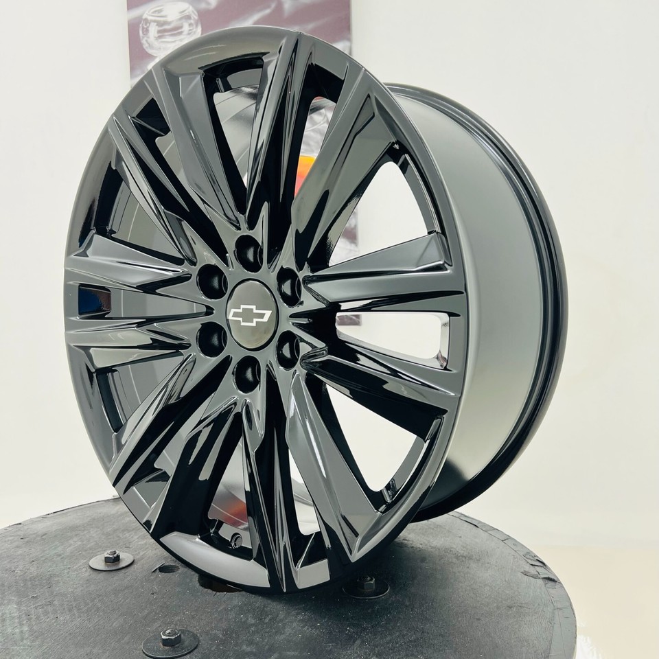 2024 Black Chevy Silverado Tahoe Suburban Wheels Rims RST GMC Sierra ...
