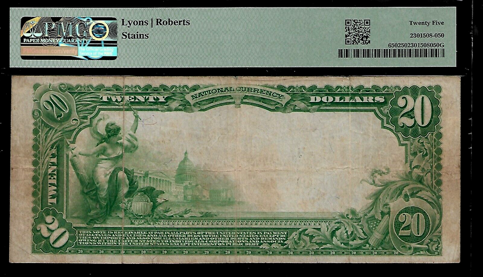 US Indianapolis 20 Dollars 1902 PMG 25 Fr #650 The Indiana NB | eBay