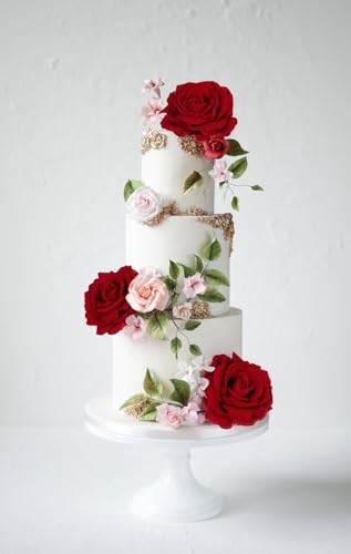 Dark Red Artificial Roses 10pcs Real Looking Red Velvet Roses 5" Large ...