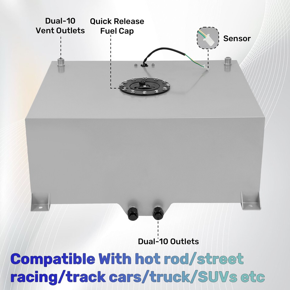 20 Gallon Powder Coated Aluminum Racing/Drifting Fuel Cell Tank+Cap+Level Sender 703159539161| eBay