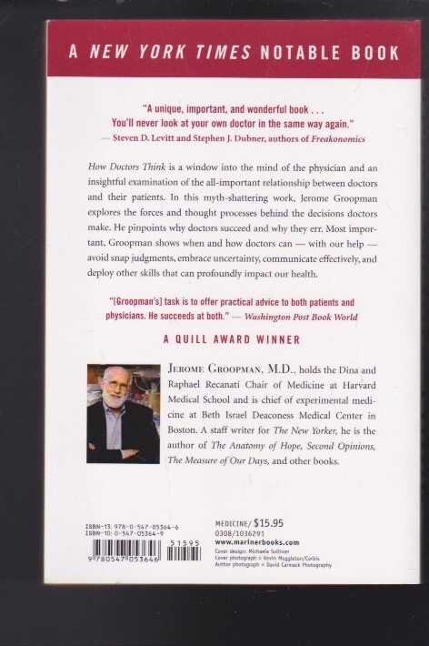 How Doctors Think Paperback 2008 by Jerome Groopman NEW | eBay