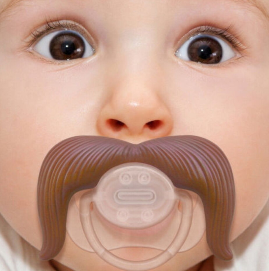 Mustache Pacifier Party Gift Beard Soothie Man Funny Baby BPA Free USA ...