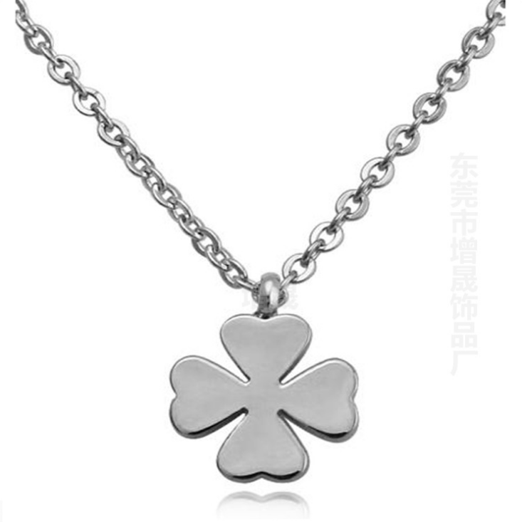 Titanium Stainless Steel 18K Gold Four leaf Clover Pendant Necklace ...