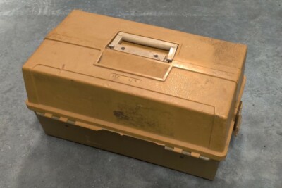 Plano Model 8106 6-Tray Vintage Tackle Box Two Tone Brown Fishing Bass ...