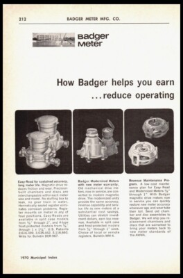 1970 Badger Meter Co. Meters Milwaukee WI-Vintage trade ORIG. print ad ...