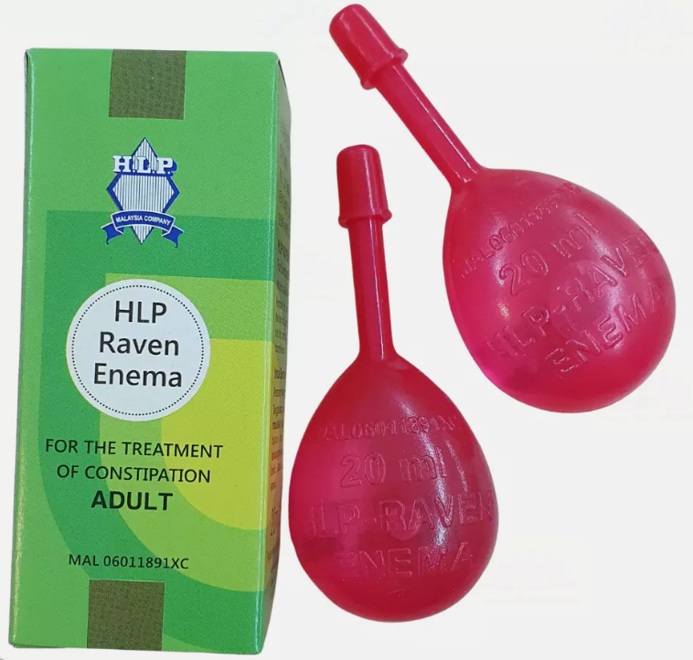 1 X HLP Raven Enema Adult 20ml X 2 Pieces Pump For Instant Constipation ...