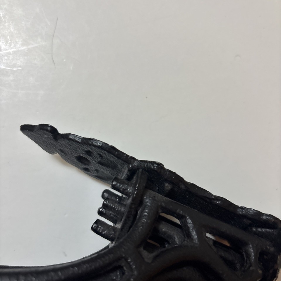 Vintage Black Cast Iron Swing Arm Folding Wall Mounted Coat Rack/Hanger ...