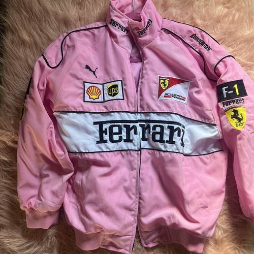 Unisex F1 Ferrari Team Racing Embroidery Cotton Padded Zip Jacket | eBay