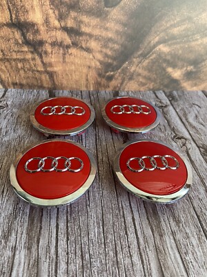 Set For Audi 4x69mm Red Wheel Center Caps 4B0601170A | eBay