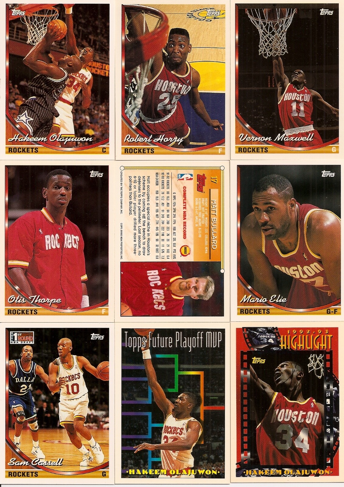 1993-94 Topps Basketball Houston Rockets Master Team Set (16) | eBay