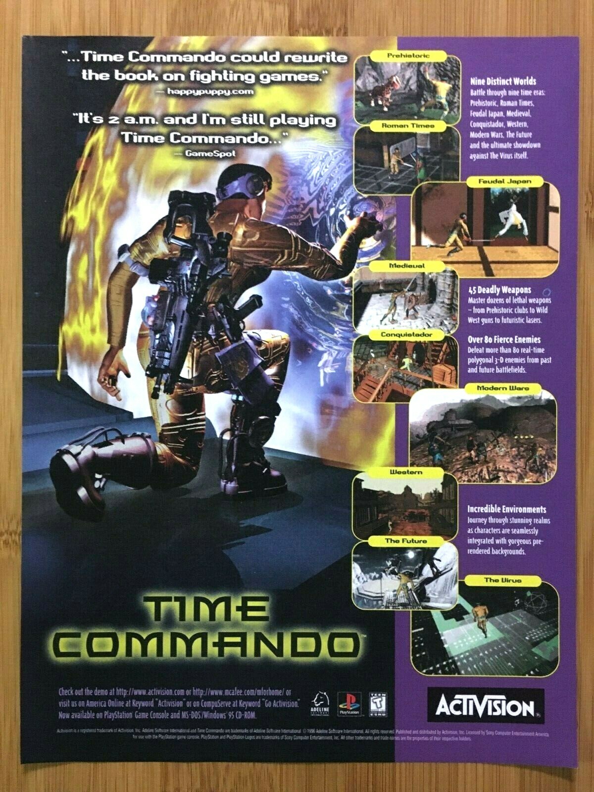 Time Commando PS1 Playstation 1 1997 Vintage Print Ad/Poster Official ...