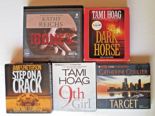 5 Mystery CD Audiobooks James Patterson, Tami Hoag, Catherine Coulter ...